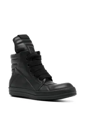 Rick Owens Geobasket High-Top Sneakers - Black | Editorialist