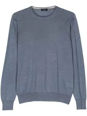 BARBA NAPOLI Crew-neck Fine-knit Jumper - Blue