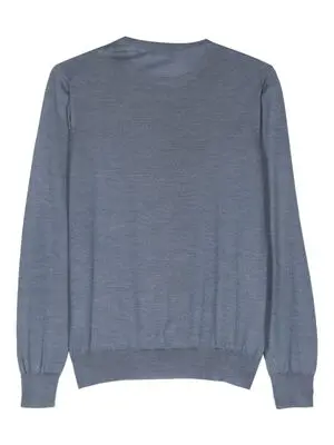 BARBA NAPOLI Crew-neck Fine-knit Jumper - Blue