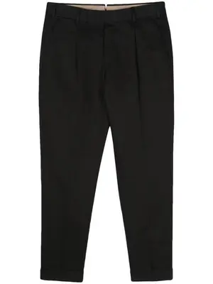 PT TORINO Mid-rise Tapered Trousers - Black