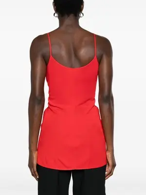 Balmain Floral-appliqué Plunge Tank Top