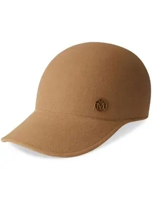MAISON MICHEL Logo-plaque Cap - Brown
