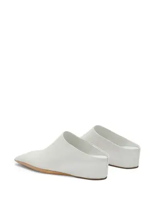 JIL SANDER Square-toe Leather Mules - White