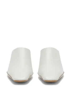 JIL SANDER Square-toe Leather Mules - White
