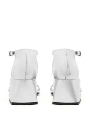 COURREGES Double Buckle Leather Sandals