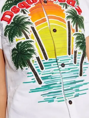 Dsquared2 Sunset Logo-embroidered Shirt Dress