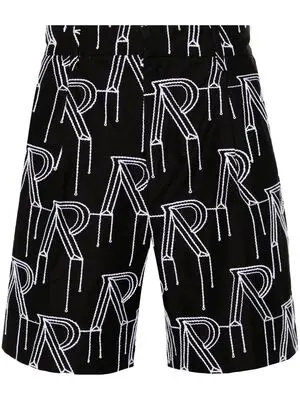 REPRESENT Initial-embroidered Tailored Shorts - Black