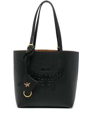 Mcm Himmel Leather Tote Bag - Black