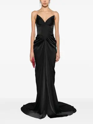 ANA RADU Corset-style Gown - Black