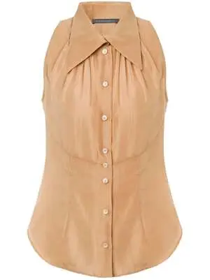 Alberta Ferretti Sleeveless Silk Shirt