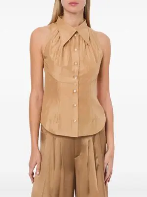 Alberta Ferretti Sleeveless Silk Shirt