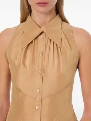 Alberta Ferretti Sleeveless Silk Shirt