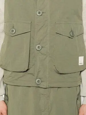 Emporio Armani Hooded Ripstop Gilet - Green