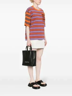 Marni Logo-embroidered Tote Bag - Black