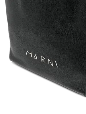 Marni Logo-embroidered Tote Bag - Black