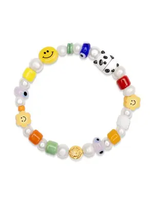NIALAYA JEWELRY Panda Pearl Bracelet - White