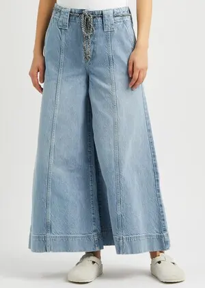 Free People Sheer Luck Wide-leg Jeans