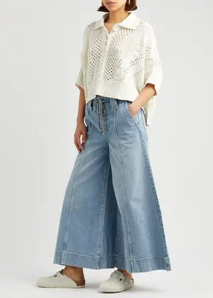 Free People Sheer Luck Wide-leg Jeans