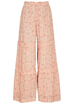 Free People Emmaline Printed Chiffon Trousers