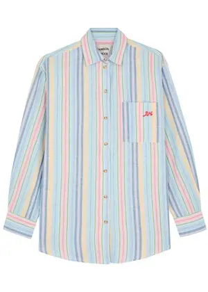 DAMSON MADDER Skyla Striped Cotton-blend Shirt