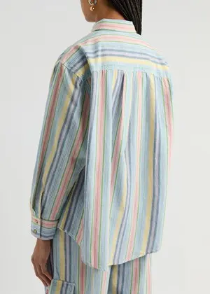 DAMSON MADDER Skyla Striped Cotton-blend Shirt