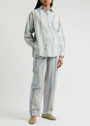 DAMSON MADDER Skyla Striped Cotton-blend Shirt