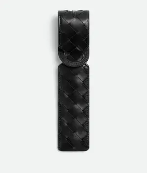 BOTTEGA  VENETA Intrecciato Tag Holder - Black