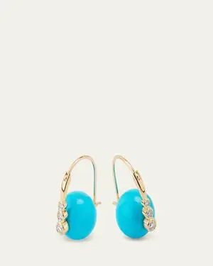 SYDNEY EVAN Graduated Bezel Bead Earrings On Turquoise - One-color