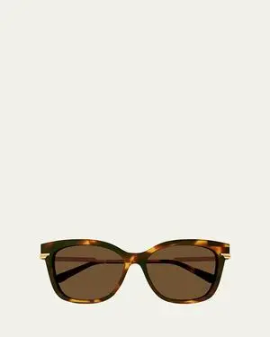 Bottega Veneta Engraved Logo Cat-eye Sunglasses - Avana