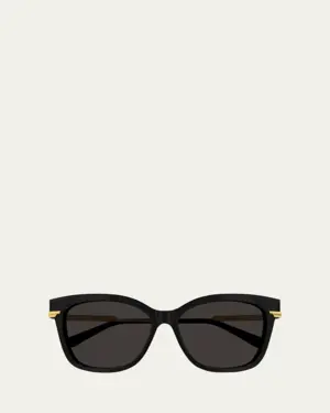 Bottega Veneta Bottega Veneta Engraved Logo Cat-Eye Sunglasses Black