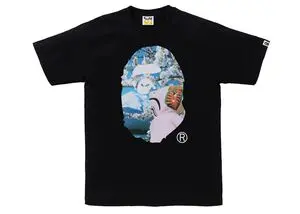 A BATHING APE Sakura Ape Head Photo I Tee Shirt - Black