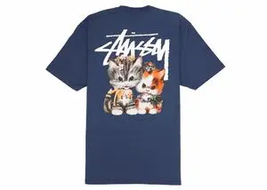 StÜssy Kittens Tee Shirt Midnight Blue