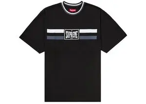 Supreme Warm Up Stripe Short Sleeve Top - Black