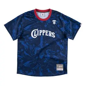 A BATHING APE Aape X Mitchell & Ness San Diego Clippers Bp Jersey - Navy Blue