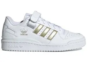 Adidas Forum Low Gold Metallic Sneakers - Cloud White/core Black