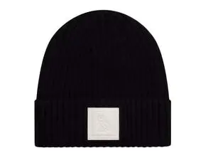 OVO Leather Patch Beanie - Black