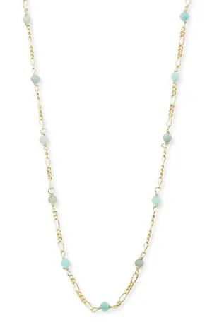 Argento Vivo Amazonite Figaro Chain Necklace