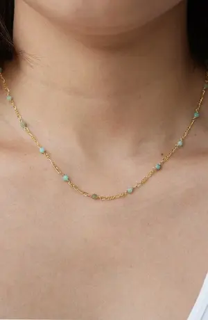 Argento Vivo Amazonite Figaro Chain Necklace