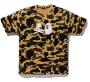 A BATHING APE Vs Mastermind Camo Tee Shirt - Yellow