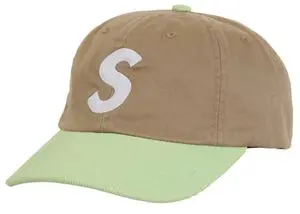 Supreme 2 Tone S Logo 6 Panel Cap - Tan