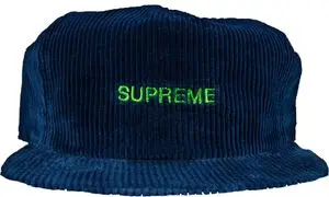 Supreme Corduroy Five-panel Cap - Navy Blue