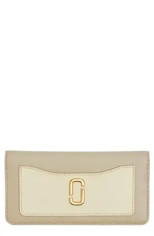 Marc Jacobs The Utility Snapshot Dtm Saffiano Leather Wallet - Khaki Multi