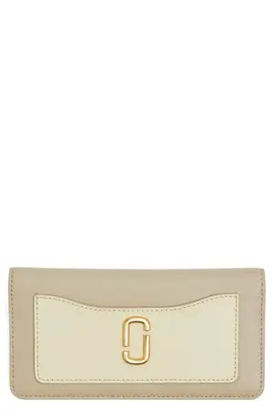 Marc Jacobs The Utility Snapshot Dtm Saffiano Leather Wallet - Khaki Multi
