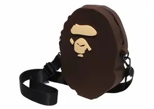 A BATHING APE Ape Head Silicon Shoulder Bag - Brown