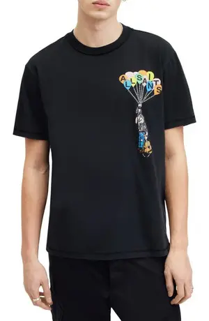 ALLSAINTS Lofty Cotton Graphic T-shirt Washed Black