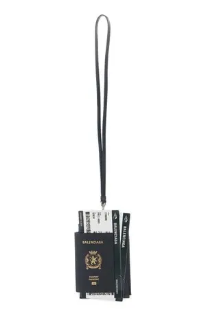 Balenciaga Passport Leather Phone Case - Black