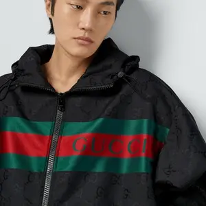 GUCCI GG JACQUARD NYLON JACKET ジャガードナイロン Gucci Gg Nylon Jacquard Jacket - Black | Editorialist