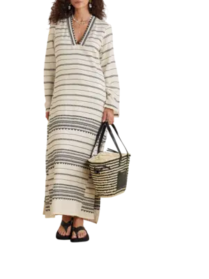 LEMLEM Theodora Cotton Kaftan Off-white