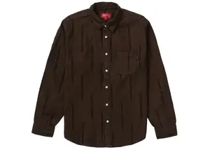 Supreme Logo Stripe Jacquard Denim Shirt