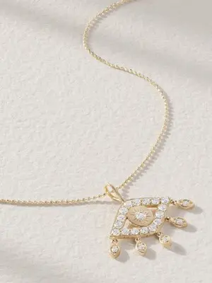 SYDNEY EVAN 14-karat Diamond Evil Eye Necklace - Gold